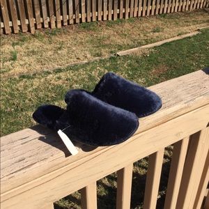 Talbots | Shoes | Nwt Talbots Blue Cozy Furry Slippers | Poshmark